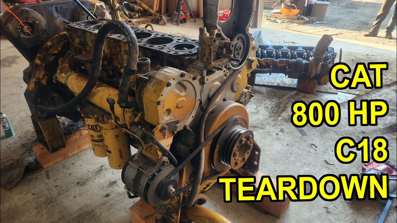 800HP Cat C18 Engine Teardown. Pistons, Main Bearings and Counterbores ...