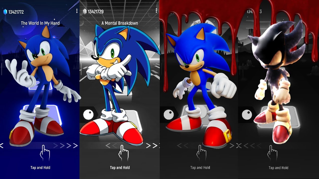 Sonic X3 VS Dark Sonic Tiles hop edm rush - YouTube