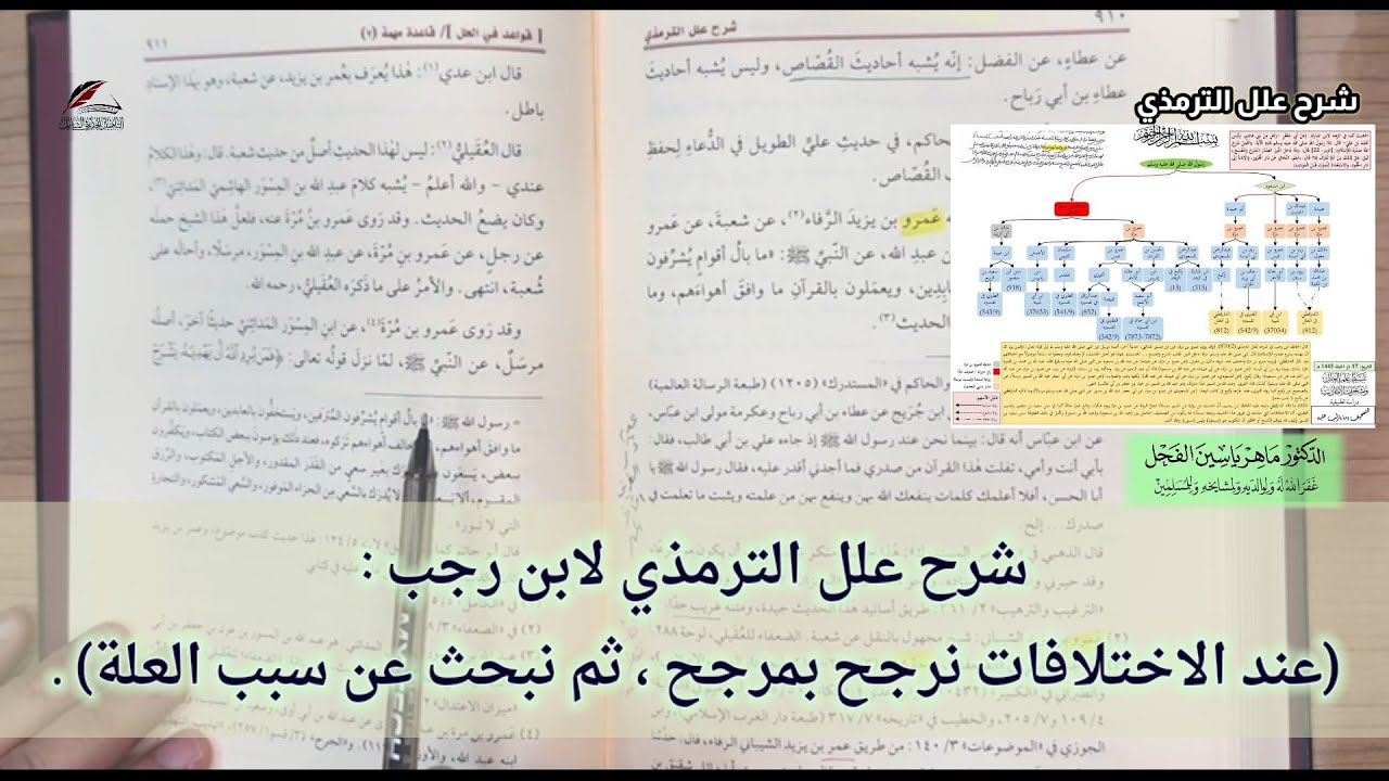 شرح علل الترمذي لابن رجب عند الاختلافات نرجح بمرجح ، ثم نبحث عن سبب