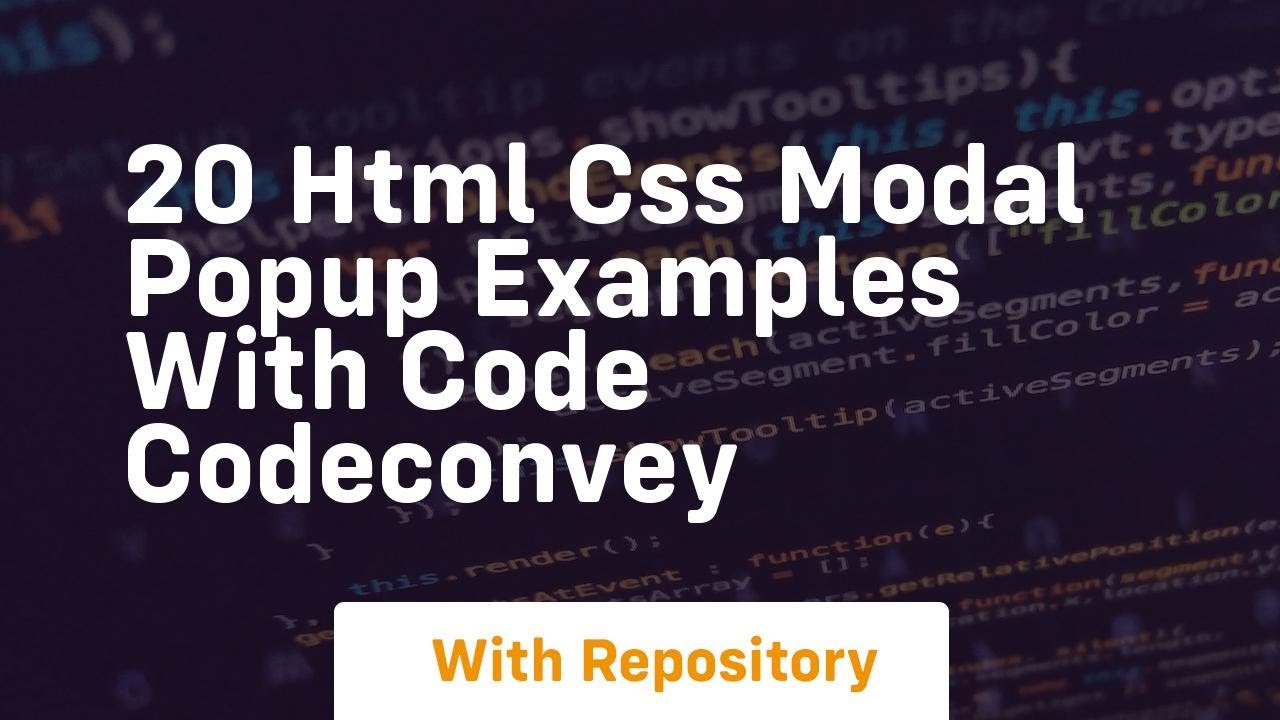 20 html css modal popup examples with code codeconvey - YouTube