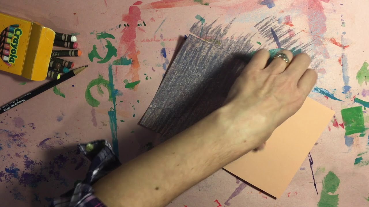Chalk and Crayon Monoprint - YouTube