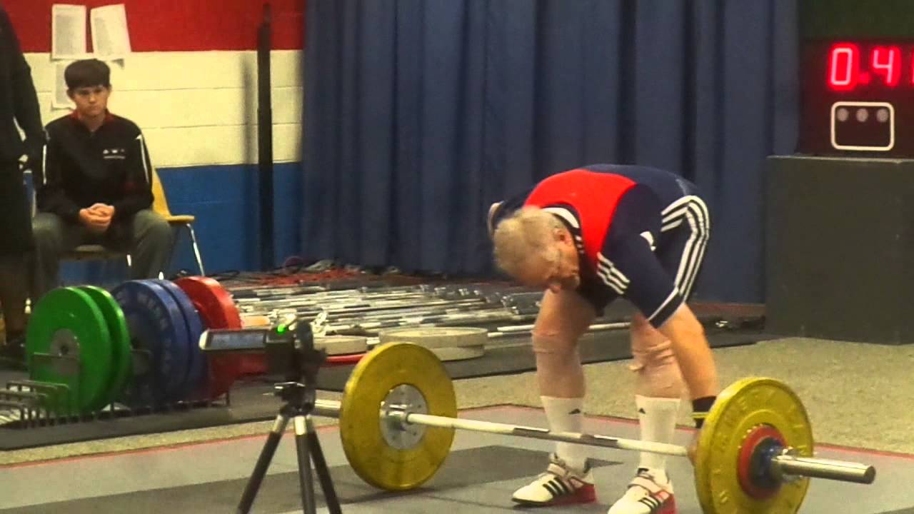 2014 American Masters Weightlifting Jed Harris 62kg 2nd attempt snatch ...