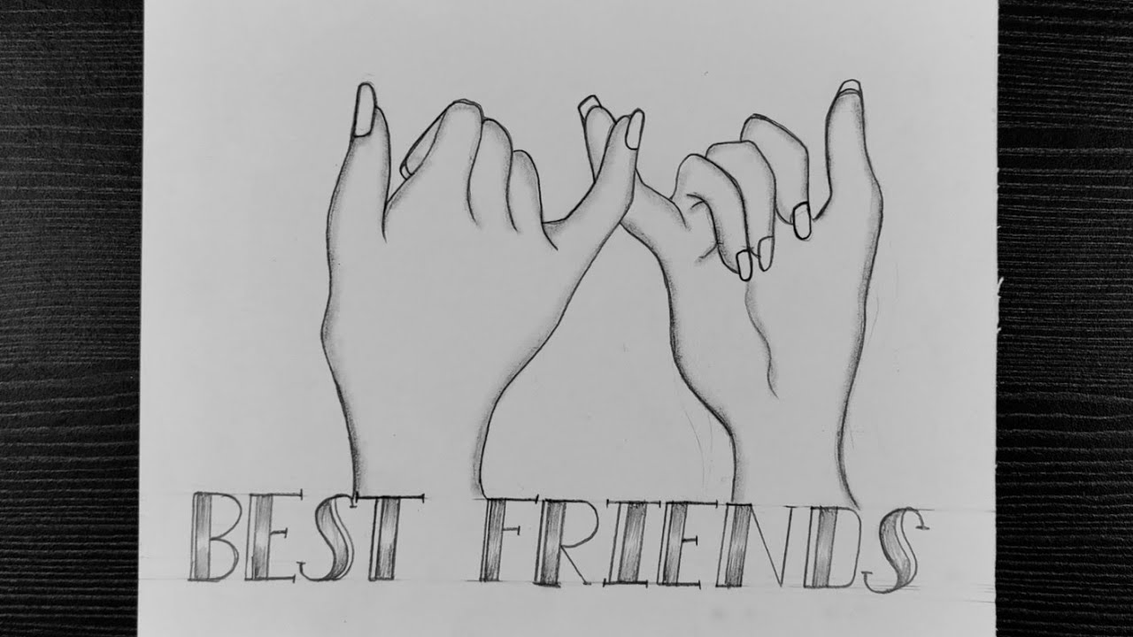 Friendship Hand Drawing // Happy Friendship Day Drawing - YouTube