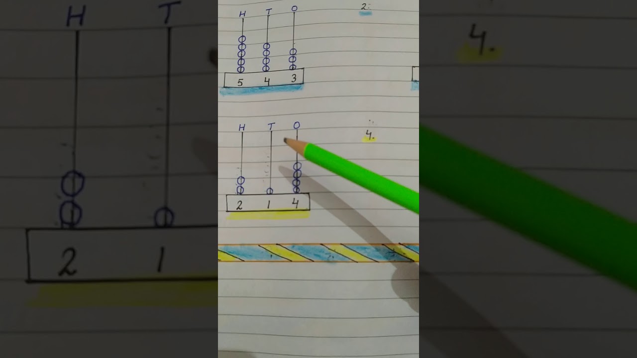 Draw beads to represent the number on abacus - YouTube