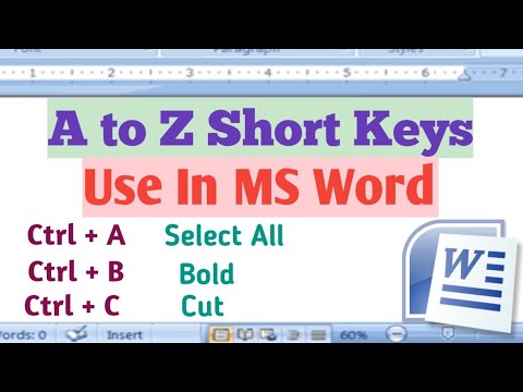 MS Word A & Z Short Keys Use In Ms word # Short Keys # Computer Classes ...