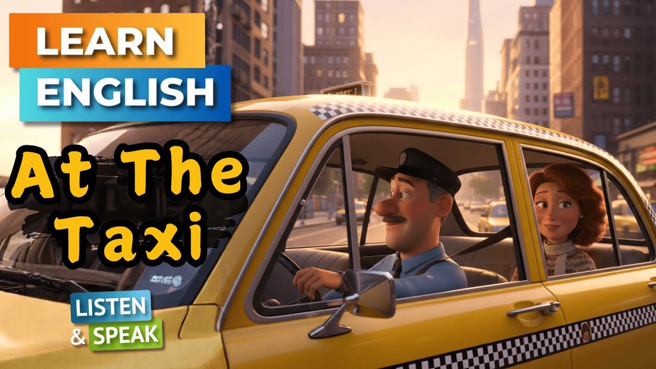 🚕 Easy English Conversation at the Taxi I English Listening Skills ...