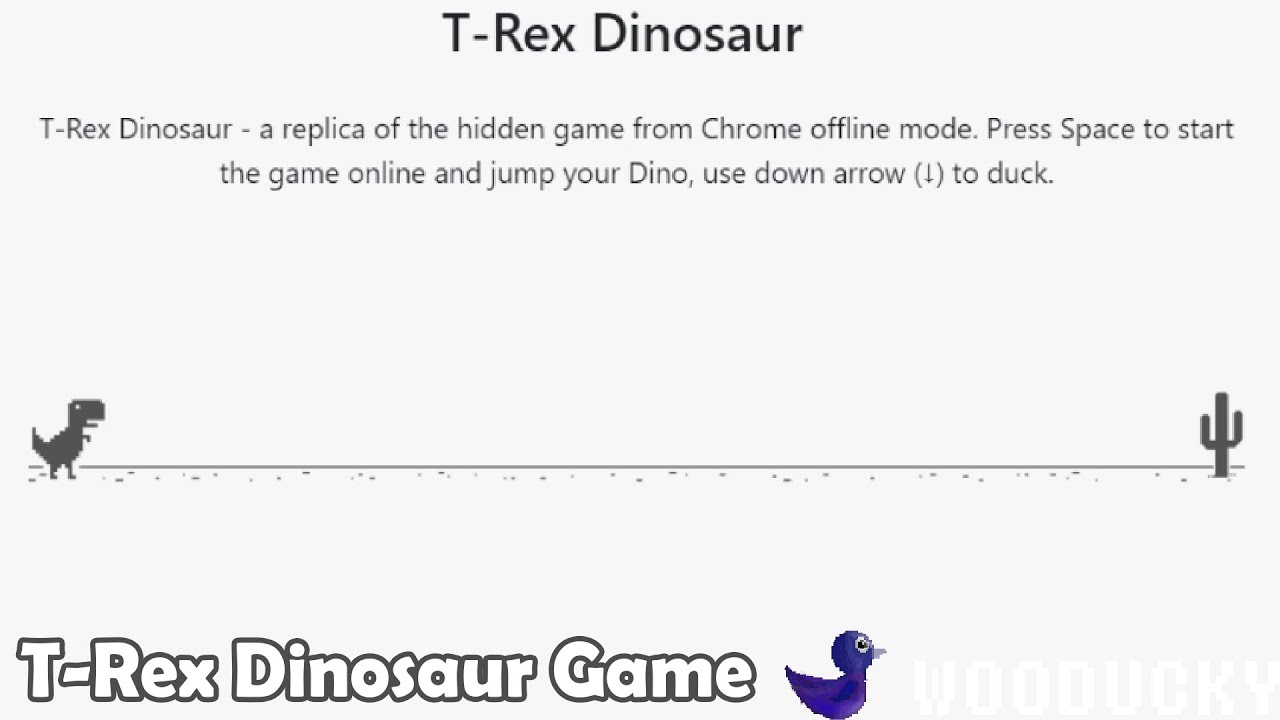 T-Rex Dinosaur Chrome Gameplay - YouTube