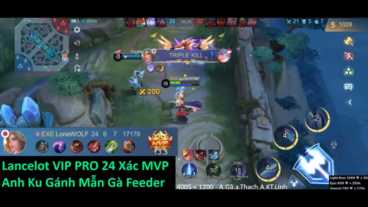 MLBB | Lancelot Vip Pro Vũ Trụ - 24 Xác MVP !! - YouTube