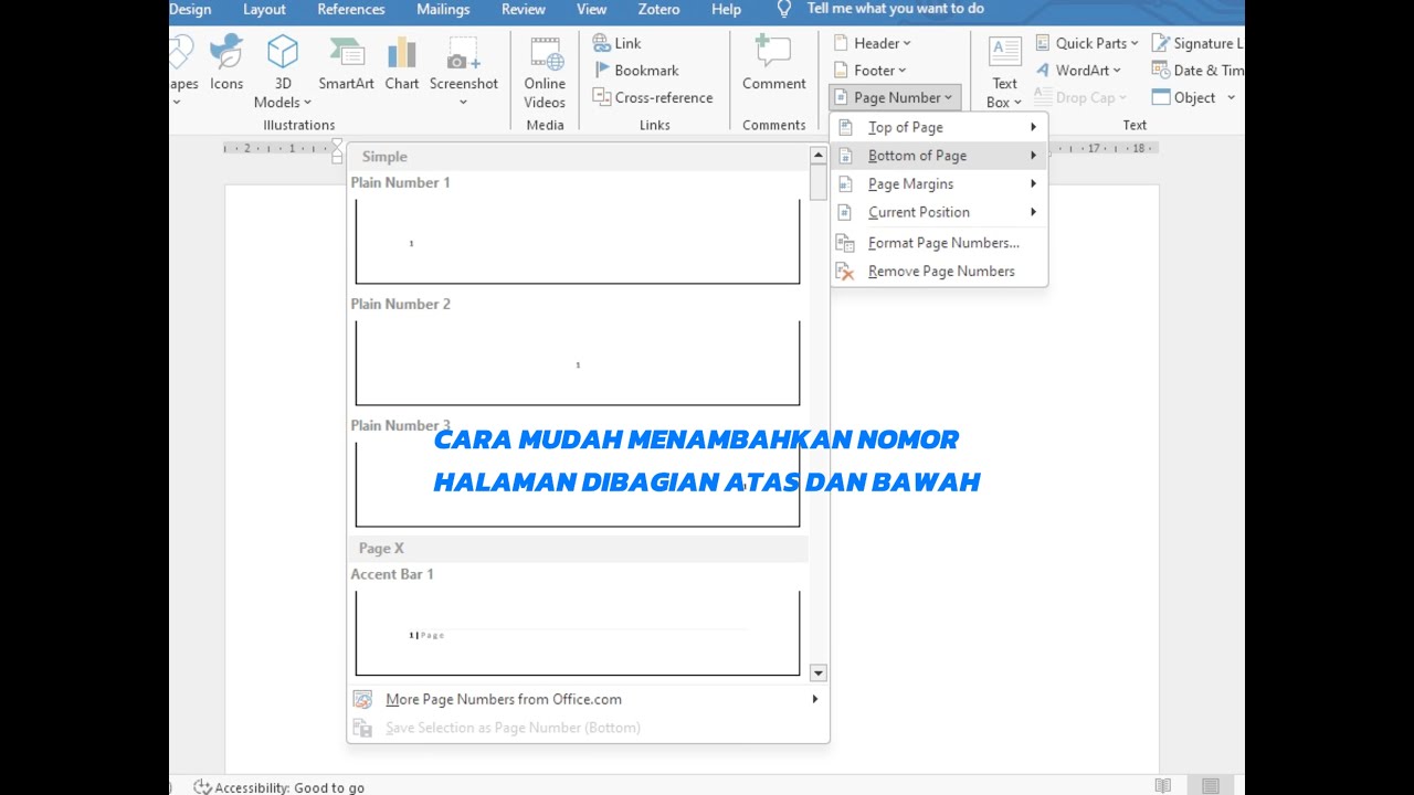 CARA MUDAH DAN CEPAT MENAMBAHKAN NOMOR HALAMAN PADA LEMBAR DI MICROSOFT ...