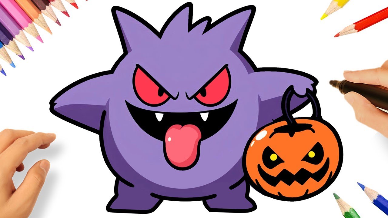 CÓMO DIBUJAR A GENGAR FACIL 🟣| DIBUJANDO POKÉMONS - YouTube