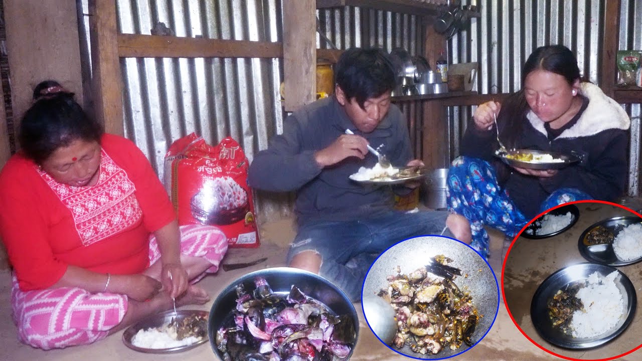 toad curry recipe in the village || laxmi cooking dinner ...