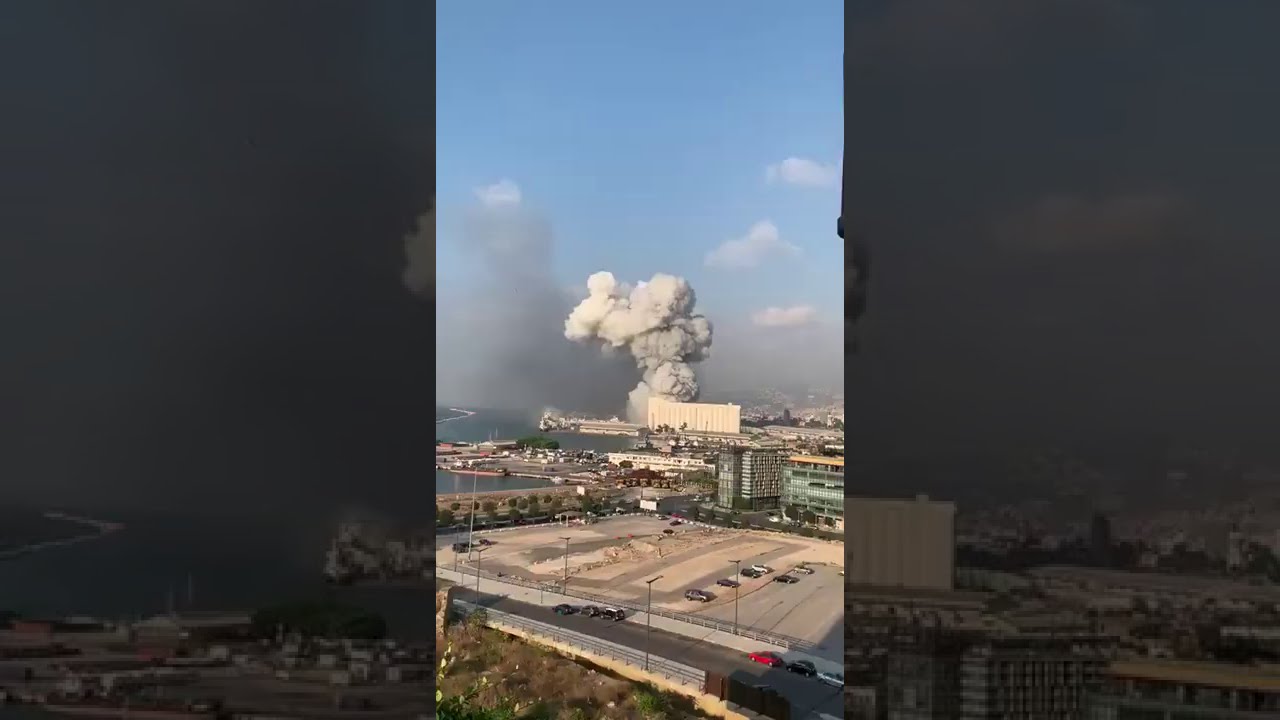Huge explosion Beirut at harbor - August 4, 2020 - YouTube