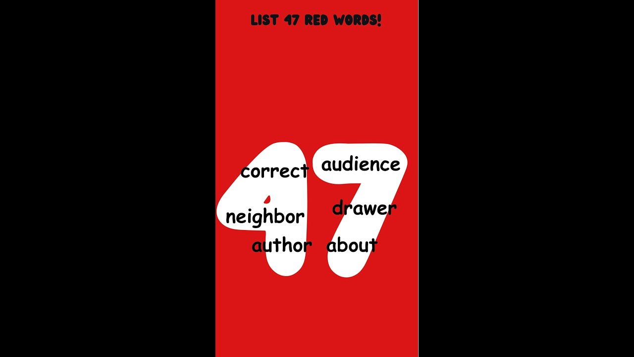WE Red Words List 47 - YouTube