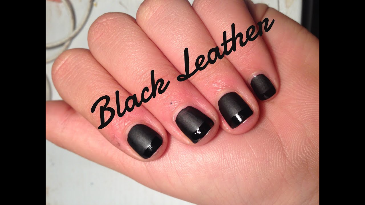 Tutorial n°14 ''Black leather nail art '' - YouTube