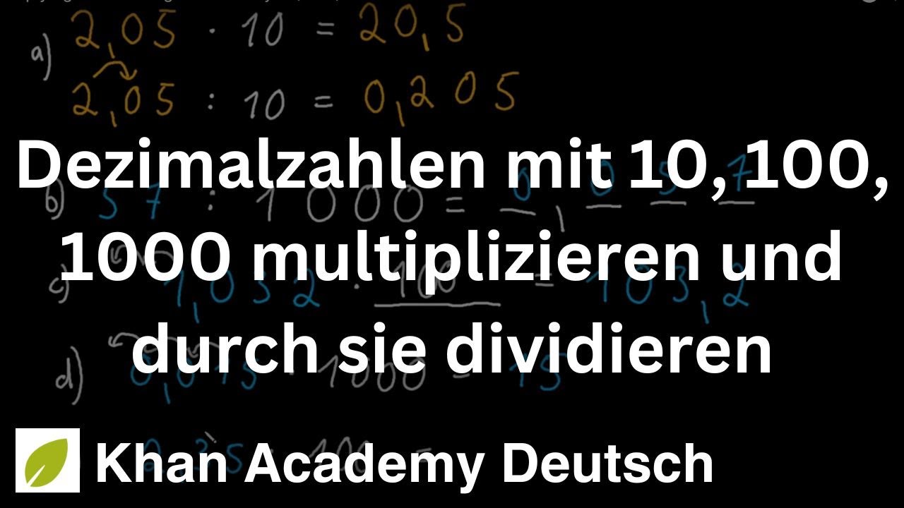 Dezimalzahlen mit 10, 100, 1000 multiplizieren und durch sie dividieren ...