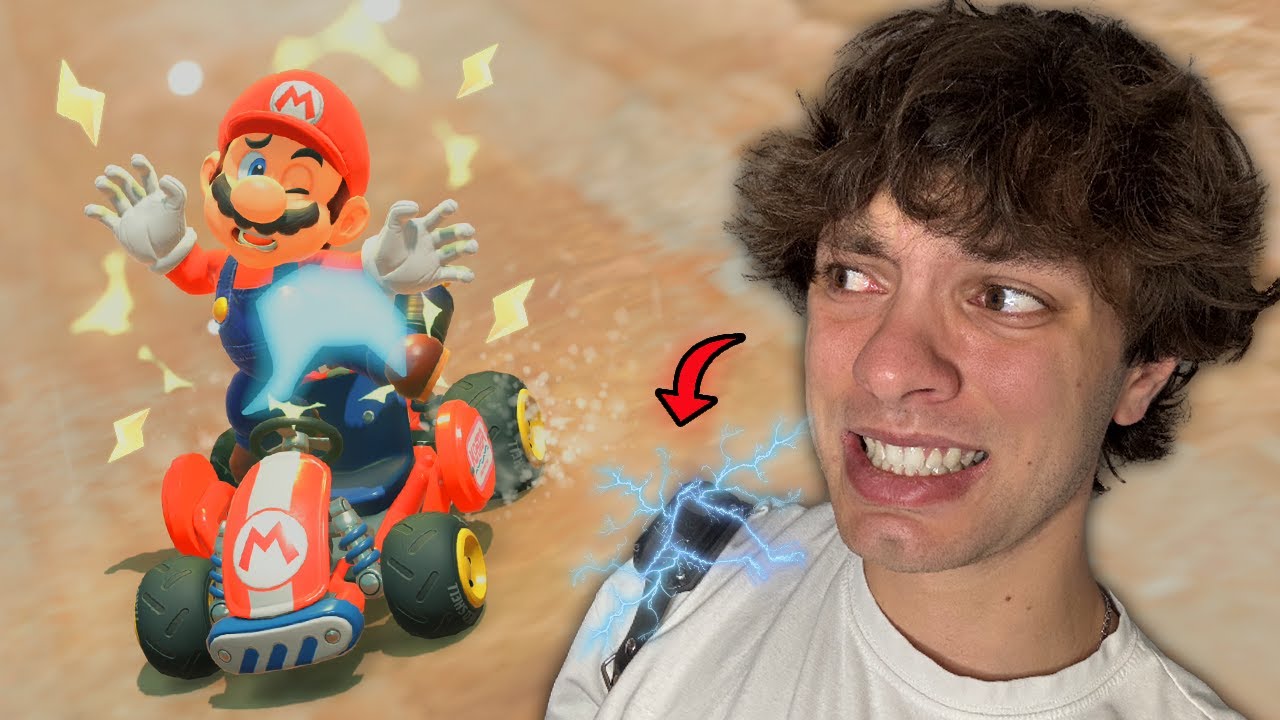 Mario Kart World, but I get Shocked everytime I get hit... - YouTube