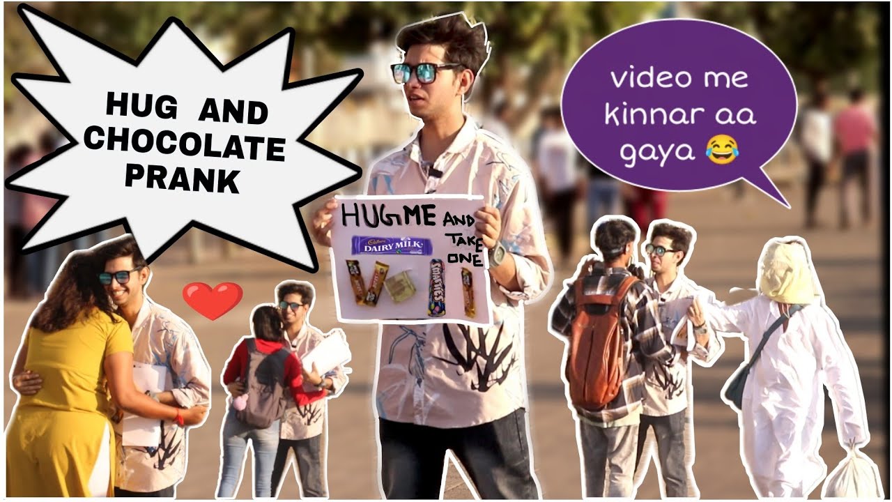 HUG AND CHOCLATE PRANK || PRANK ON PUBLIC 😜😂|| PRANKER MONU || - YouTube