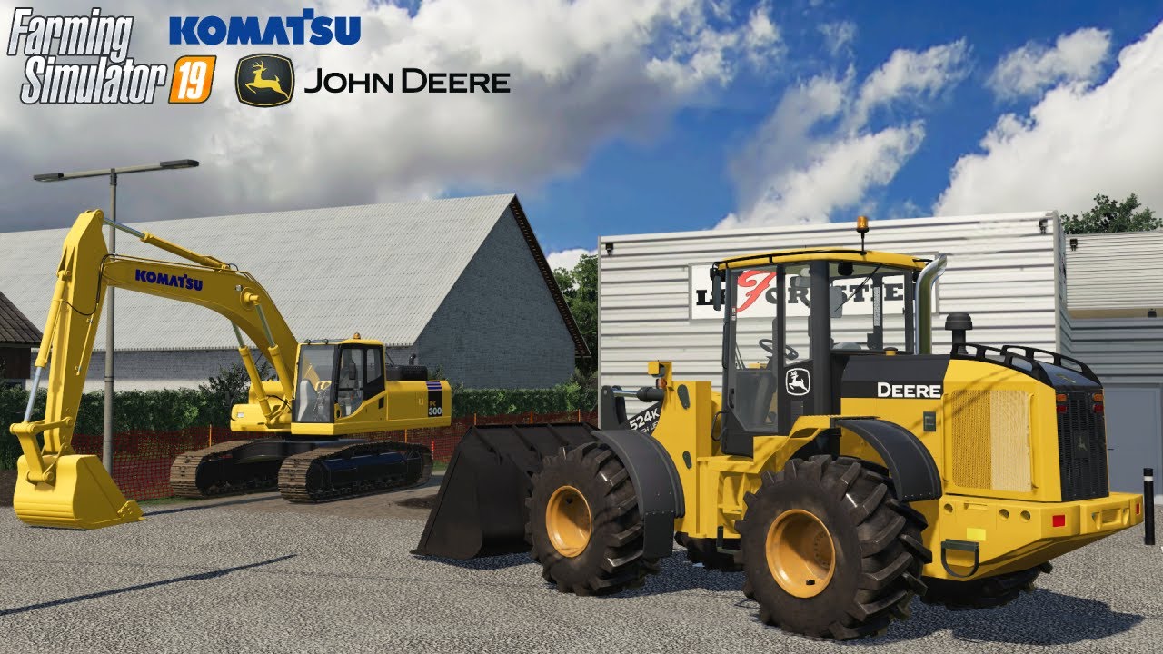 Komatsu PC300 & Deere 524K-II Wheel Loader | Farming Simulator 19 ...