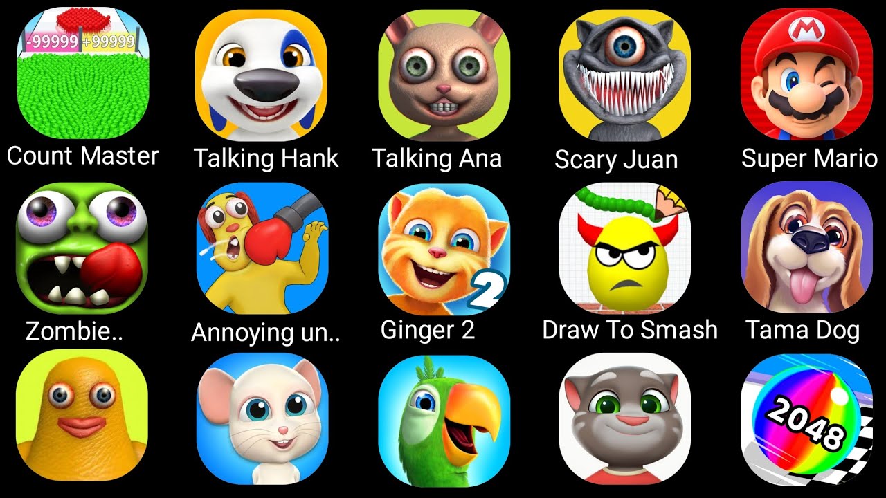 Talking Tom, Scary Juan, Scary Teacher, Talking Ginger, Talking Angela ...