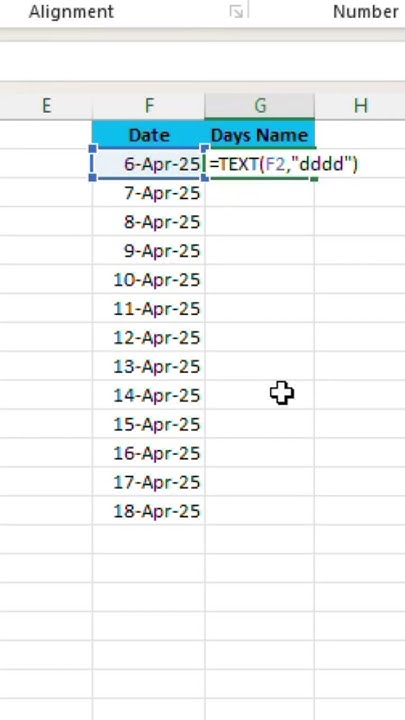 Day's Name from Date || Excel Basic formula #excel - YouTube