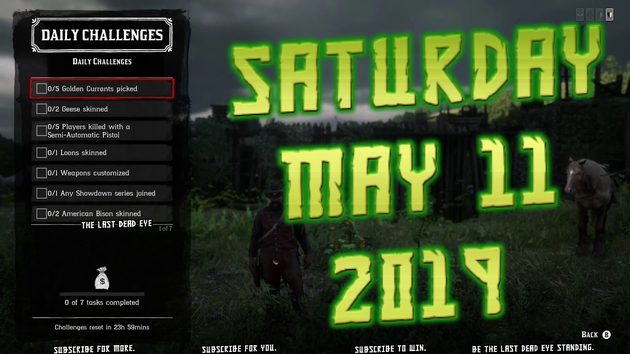 🤠 Saturday, May 11, 2019 RDR2 Online Daily Challenge List 5/11/19 Red ...