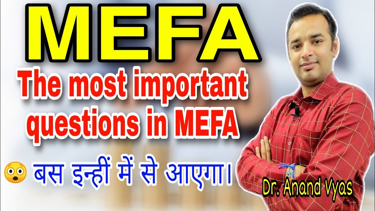 MEFA | Most Important Questions | Managerial Economics | Managerial ...