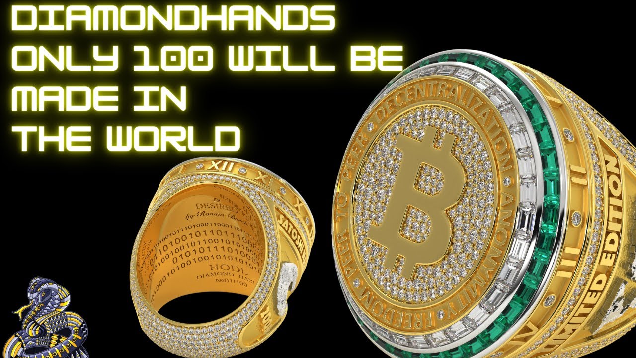 DiamondHands Limited Edition Bitcoin Ring | Bitcoin Jewellery Design ...