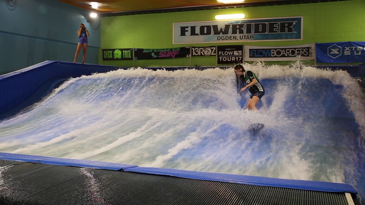 Monica Womens Flowboard run on the FlowRider Surf Machine - YouTube
