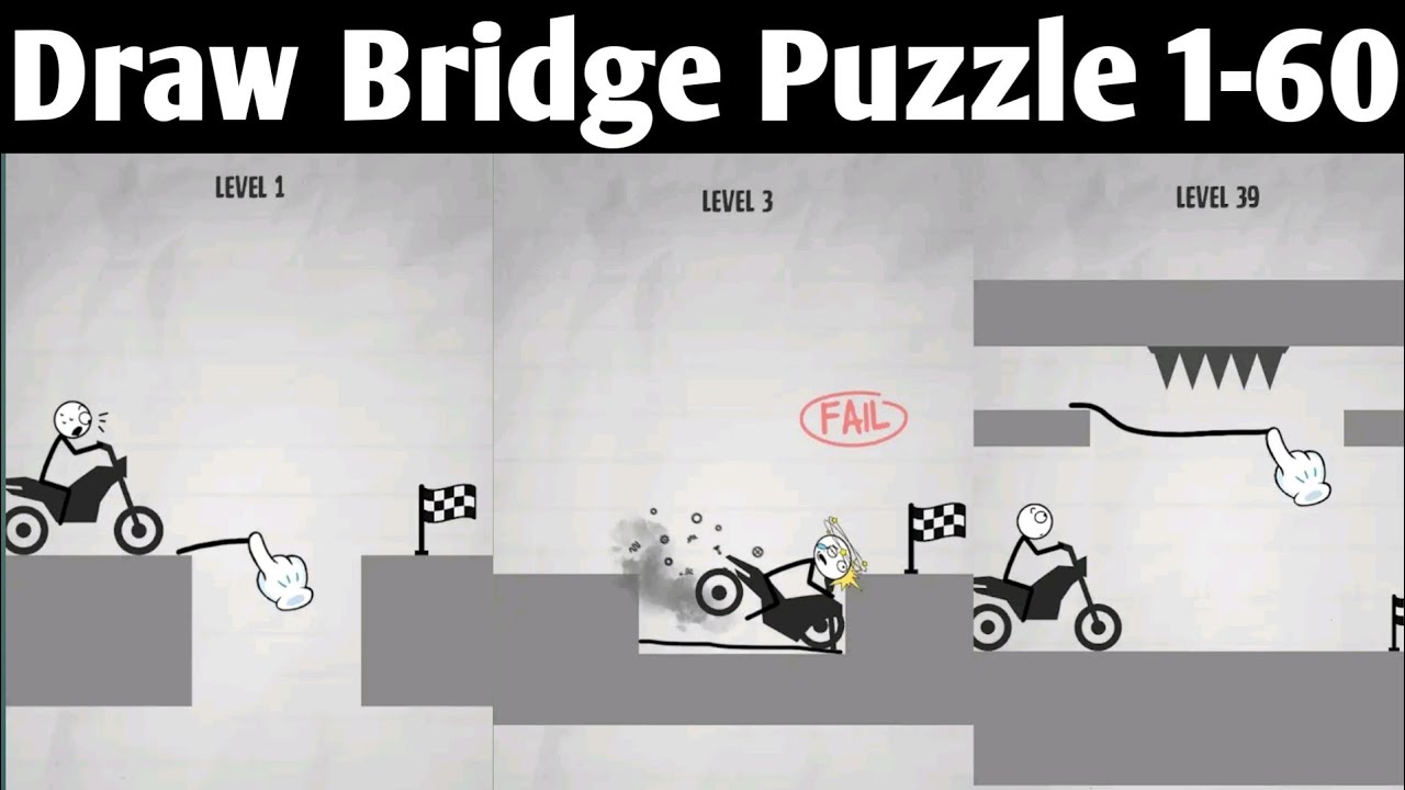 Draw Bridge Puzzle All Levels 1-60 Gameplay Walkthrough - YouTube