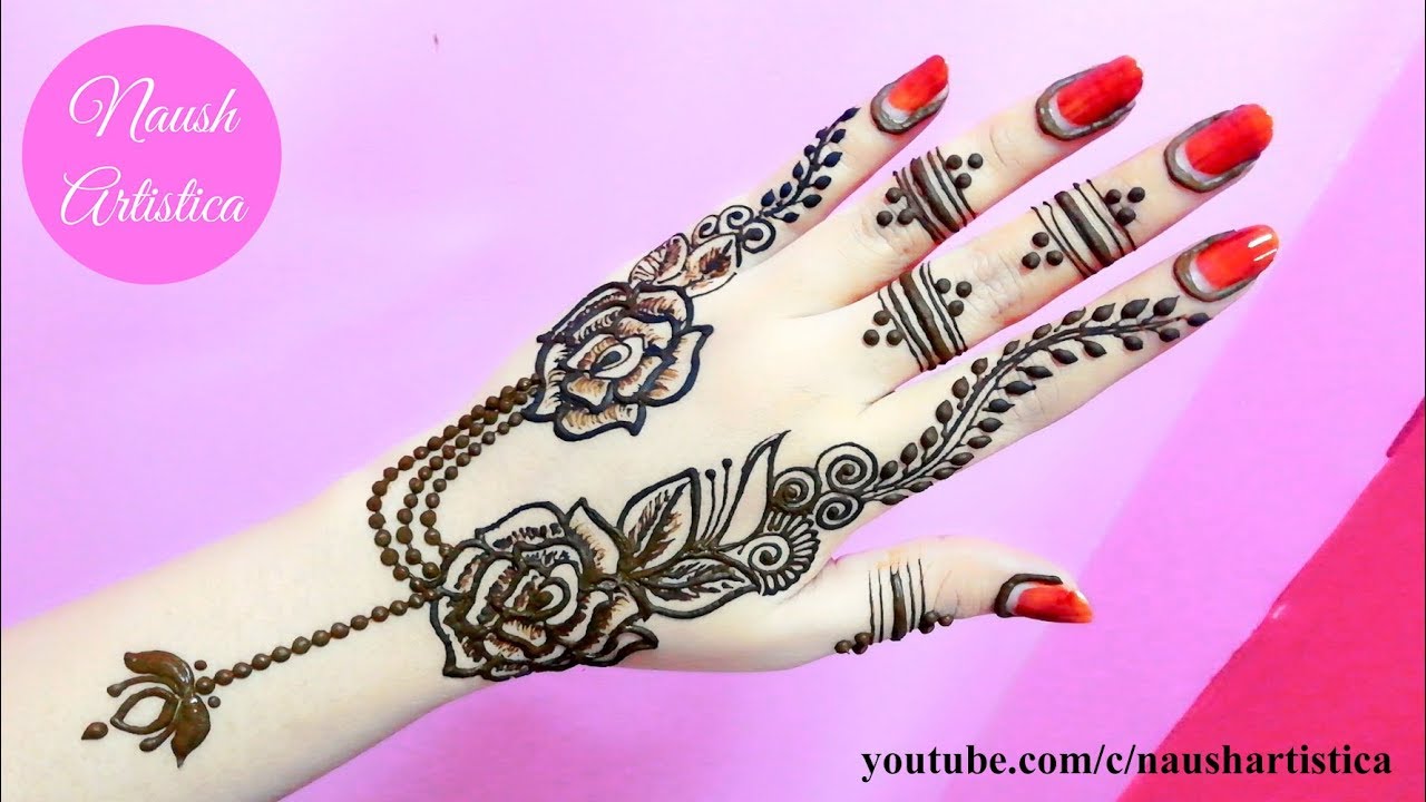 Simple Gulf Style Henna | Rose Mehndi Design | Easy Mehndi Design 2019 ...