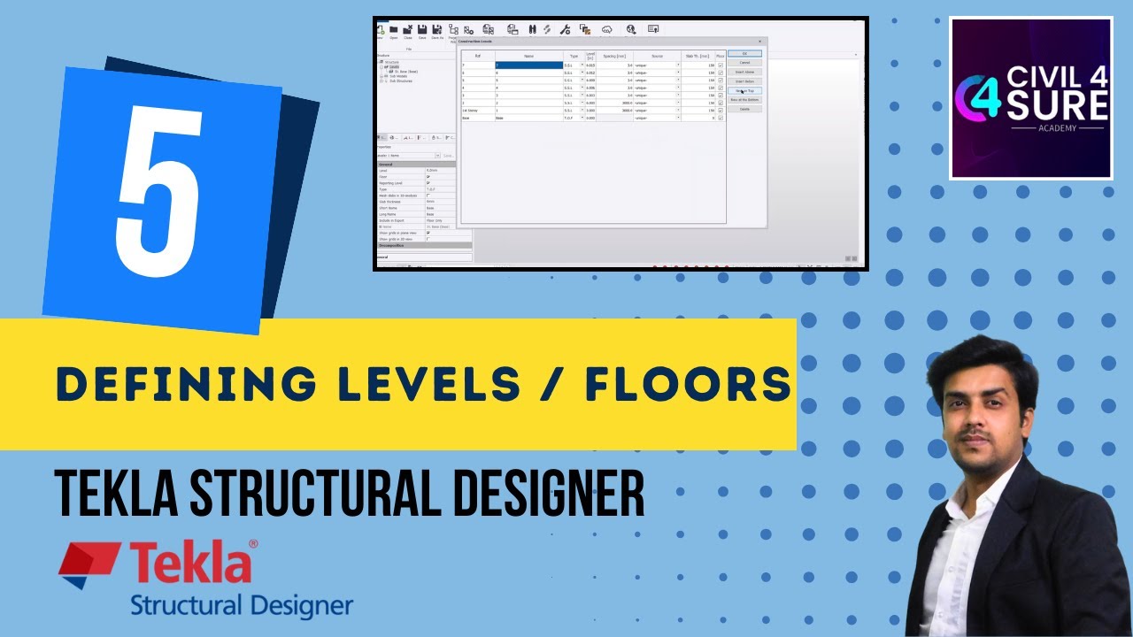 Tekla Structural Designer - 05 Defining Levels / Floors - YouTube