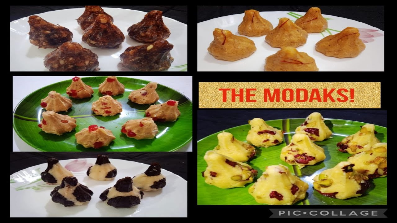 गणेश उत्सव विशेष पाच प्रकारचे इन्स्टंट मोहक मोदक | Five Flavours Fancy ...