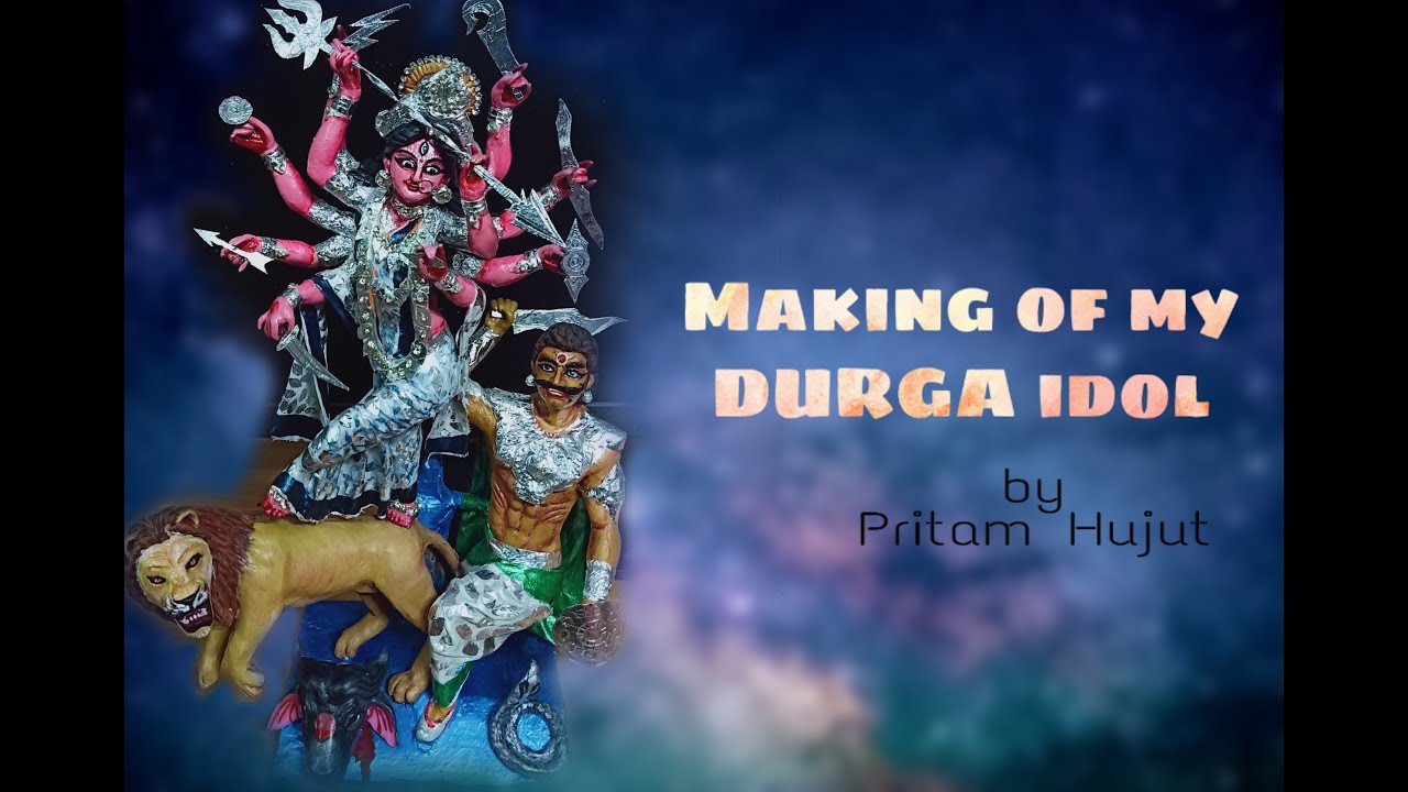 Making of small/miniature Durga idol at home - YouTube