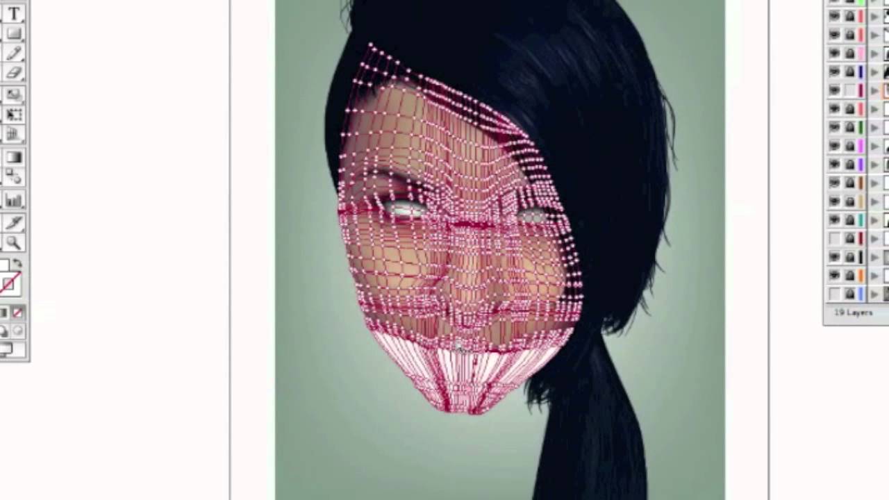 Adobe Illustrator - Gradient Mesh Face Tutorial (pt.2) - YouTube