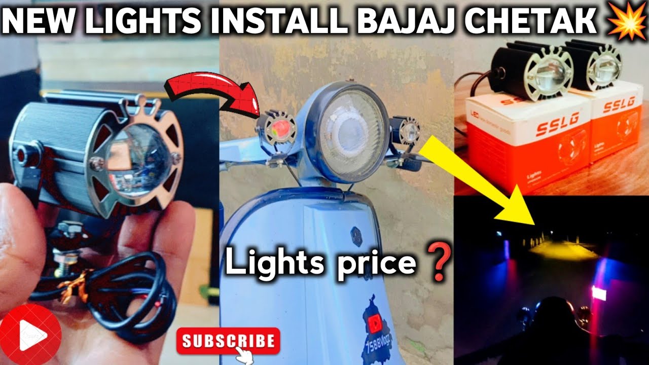 LIGHTS INSTALLED BAJAJ CHETAK FULL MODIFIED FULL VLOG NEW MODIFICATION ...