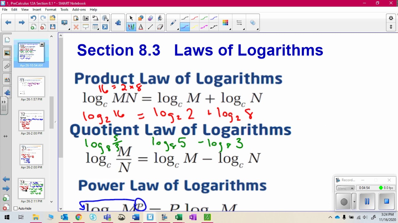 log laws example 1 - YouTube