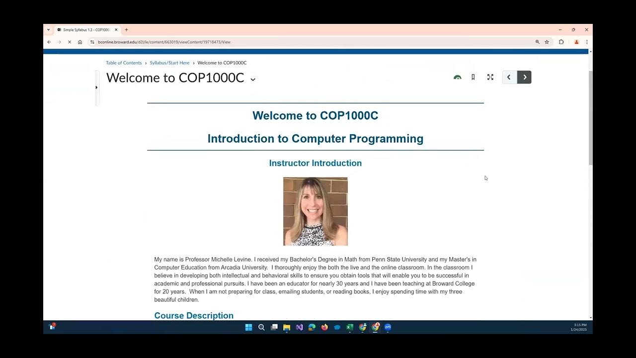 COP1000C Spring 2025 Getting Started - YouTube