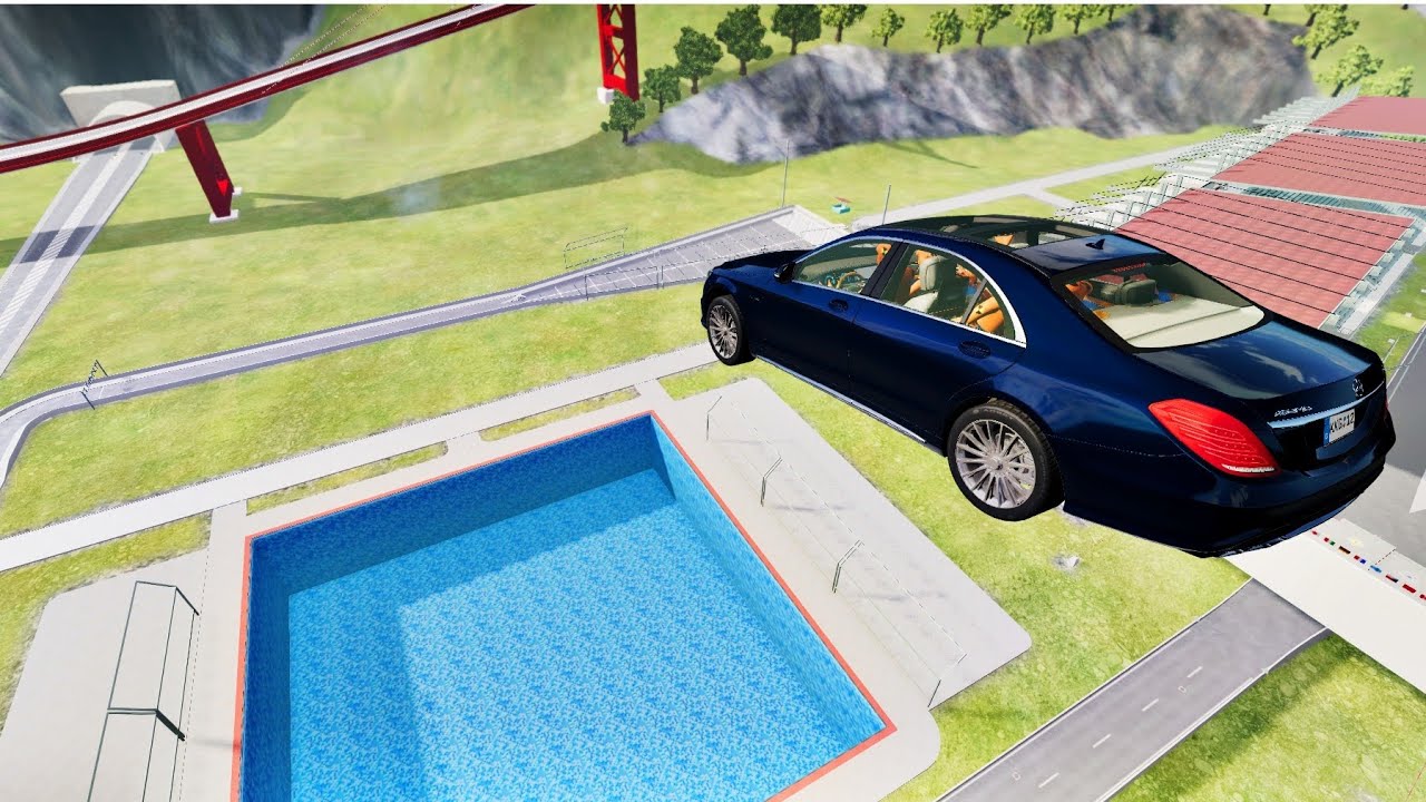 High Speed Jumping In Pool #18 - BeamNG drive - YouTube