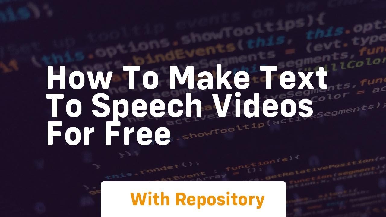 how to make text to speech videos for free - YouTube