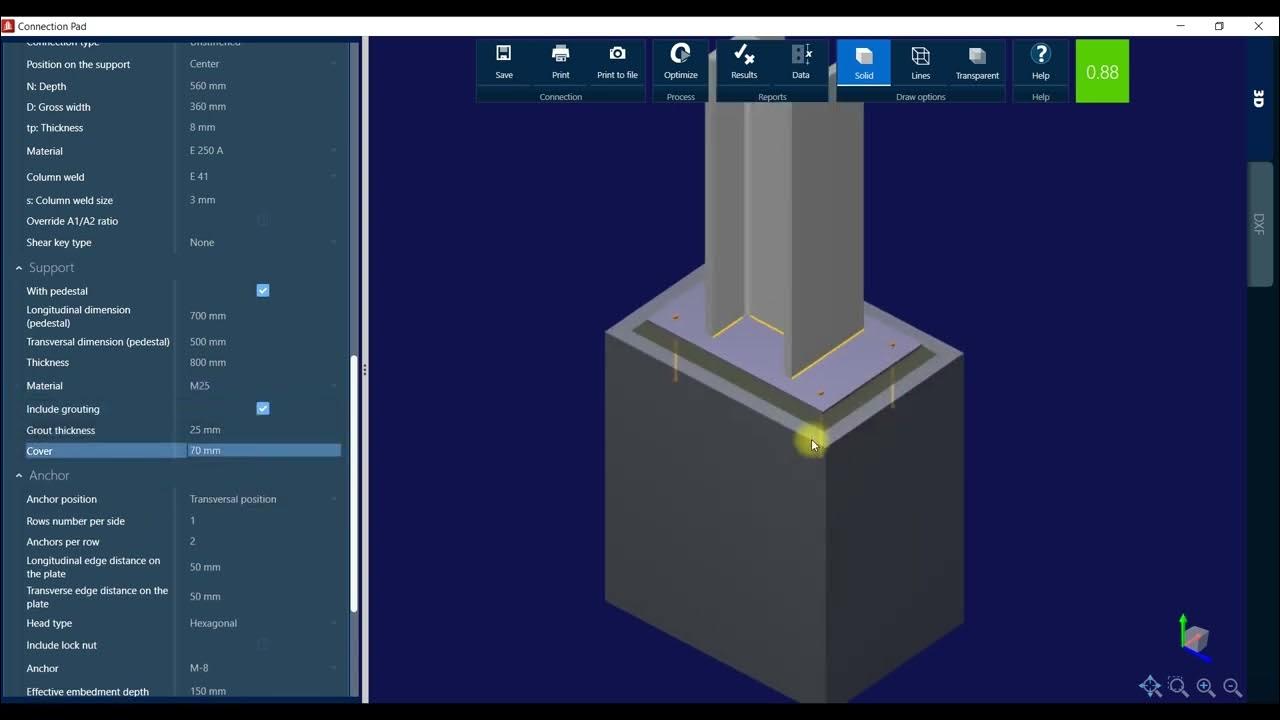 Base plate design using connection design module from Staad Pro - YouTube