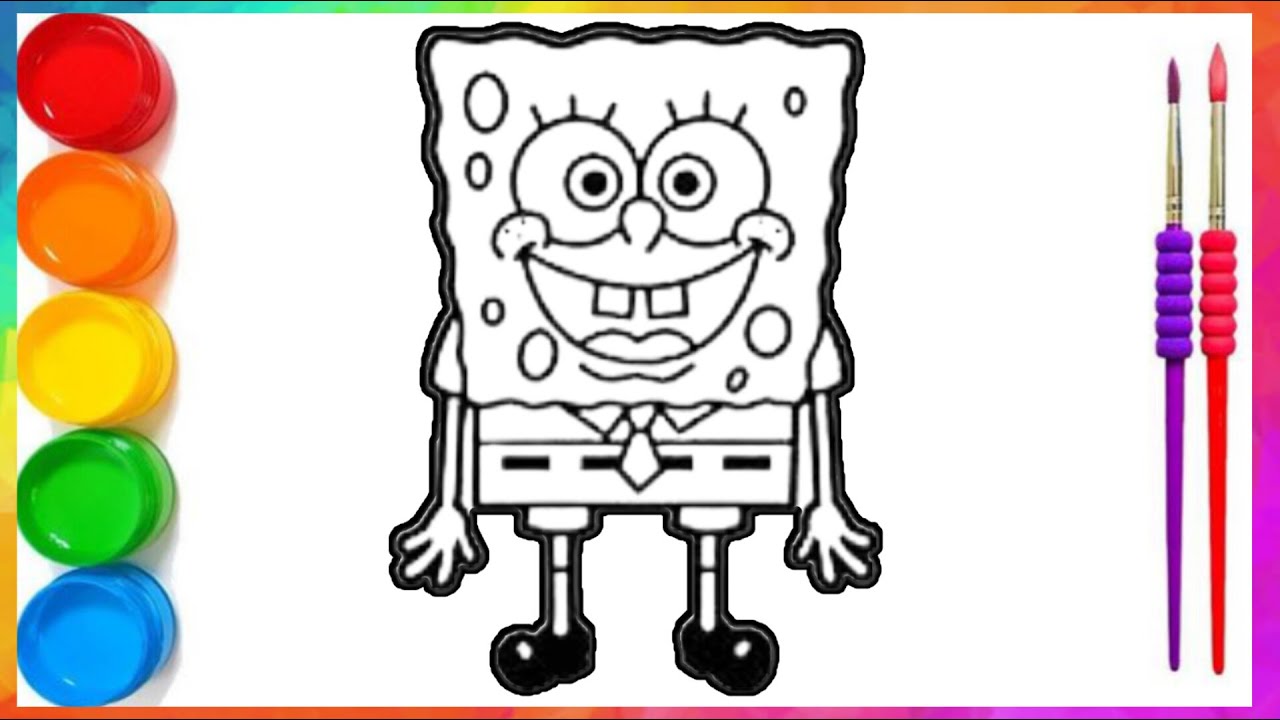 Drawing And Coloring SpongeBob Cartoon 👱🧽| How to draw SpongeBob ...