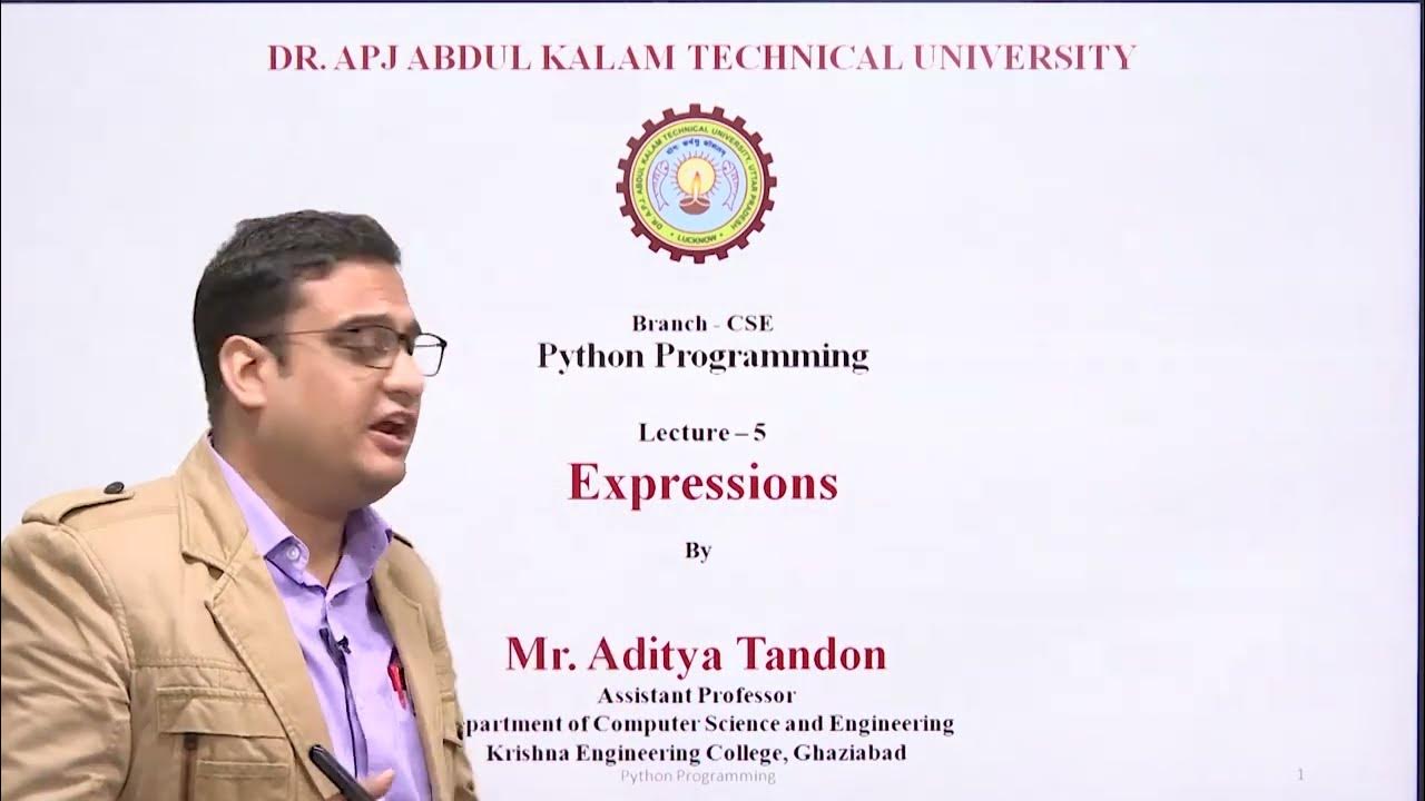 Expressions Python Programming By Mr Aditya Tondon Youtube