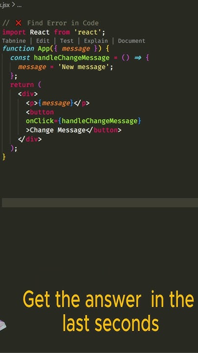 Find The Mistake In The Reactjs Code Codeing Codingchallenge Youtube