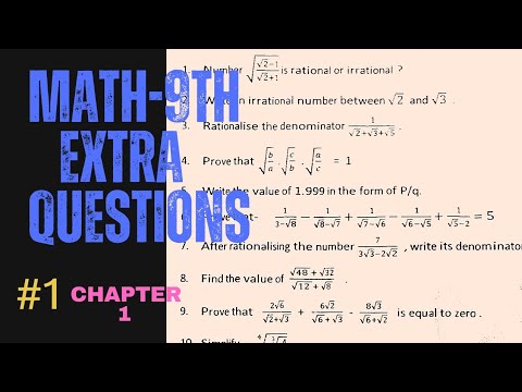 Class-9th mathematics Extra questions chapter-1 Number system. Symmetry ...