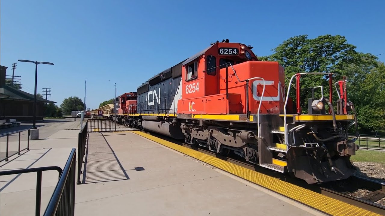 CN 6254 Ballast Train ~ Effingham ~ - YouTube