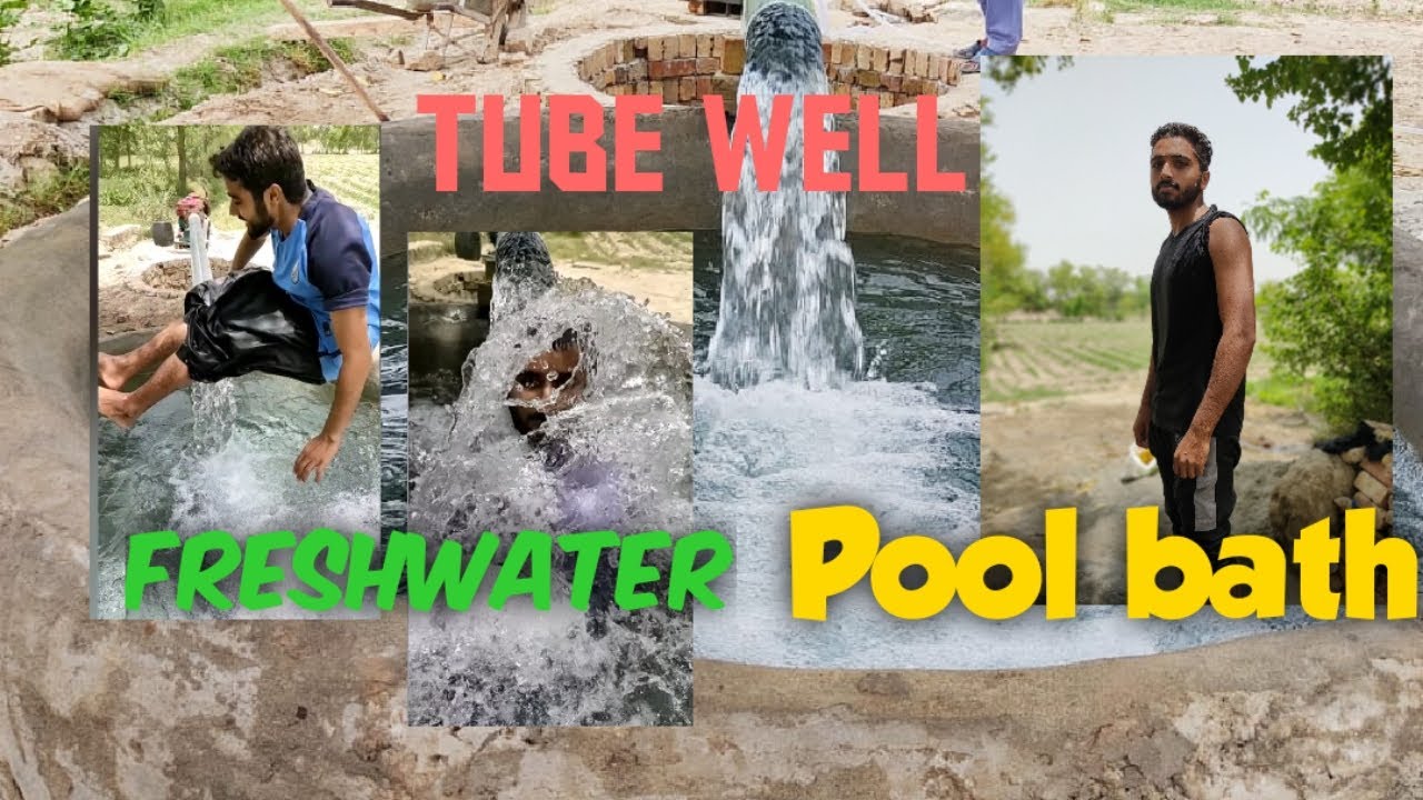 Tube Well Fresh #Water Pool Bath #VillageLife #Punjab - YouTube