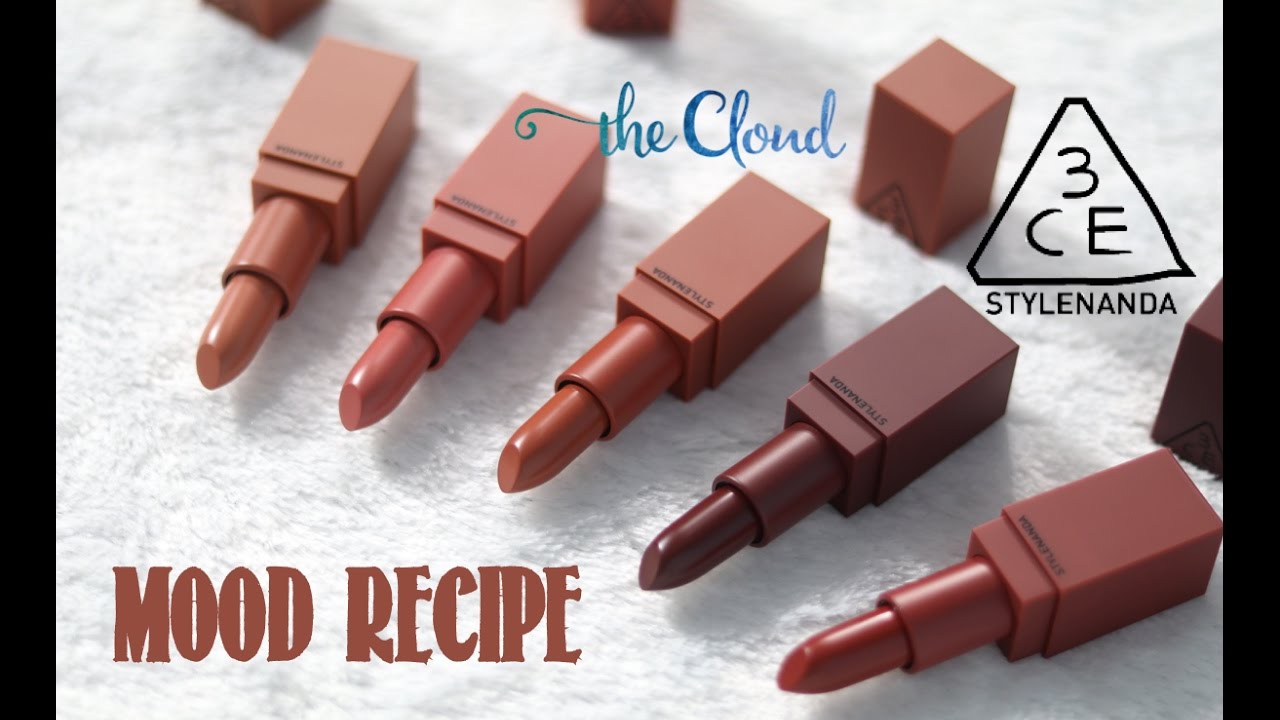 3CE MOOD RECIPE MATTE LIP COLOR SWATCH & REVIEW - YouTube