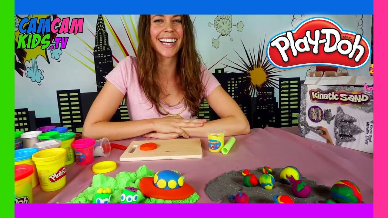 Play Doh Kinetic Sand Space Alien Astronaut | #152 CamCamKids - YouTube