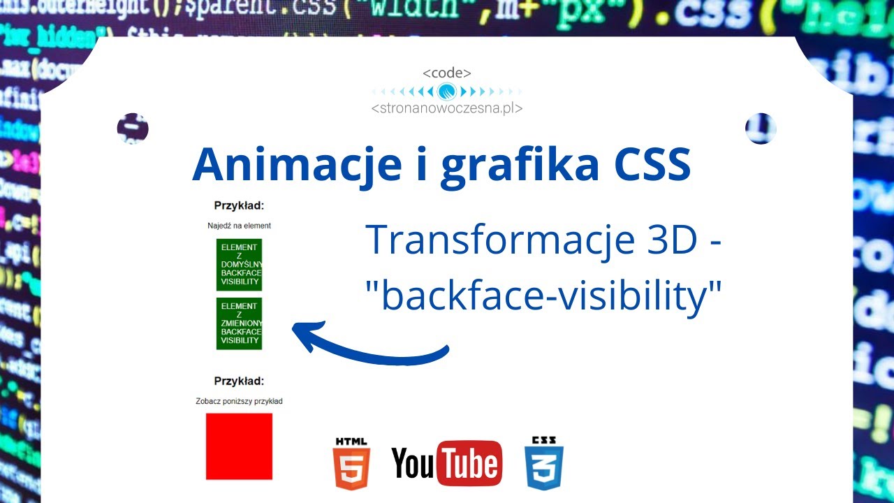 Transformacje 3D - "backface visibility" | #71. 3D – tworzymy transformacje | Create ...