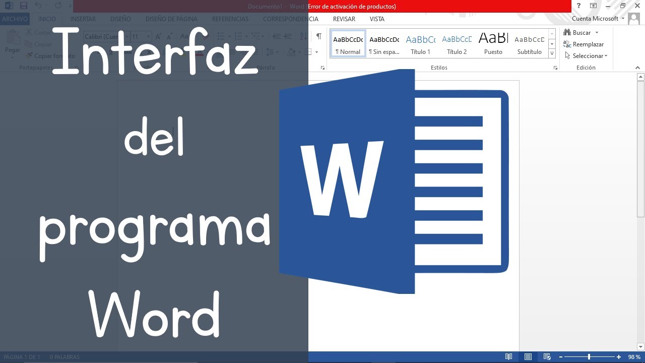 Interfaz del programa Microsoft Word - YouTube